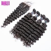 China Deep Wave Peruvian Hair Bundles , Peruvian Hair Bundles With Closure 12a Original for sale