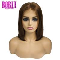 China 13*6 Lace Frontal Colored Bob Wigs Brown 4# 100% Brazilian Human Hair Smooth for sale