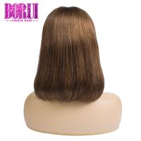 China 13*6 Lace Frontal Colored Bob Wigs Brown 4# 100% Brazilian Human Hair Smooth for sale