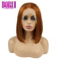 China Straight Brazilian Huamn Hair Colored 13# short Bob Wig With Transparent Lace for sale