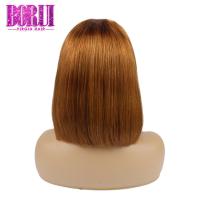 China Straight Brazilian Huamn Hair Colored 13# short Bob Wig With Transparent Lace for sale