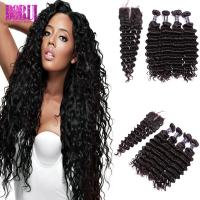 China Deep Wave Indian Human Hair Extensions Cuticle Aligned With Lace Extension for sale