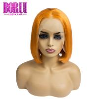 China Brazilian Orange Bob Wig , No Shedding Double Weft Coloured Bob Wigs Soft for sale