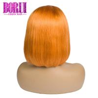 China Brazilian Orange Bob Wig , No Shedding Double Weft Coloured Bob Wigs Soft for sale