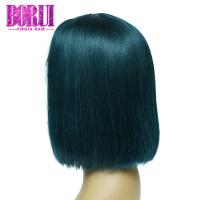 China Green Colored Bob Wigs 180% Density Straight Short Dark Brazilian 10A Grade for sale