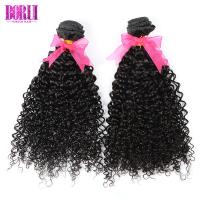 China Unprocessed Malaysian Human Hair Kinky Curly 3/4 Bundles With Lace Closure for sale