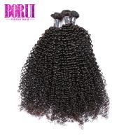China Brazilian Afro Kinky Curly Human Hair Weave Bundles With Closure 4Bundles Deals for sale
