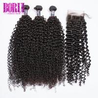 China Kinky Curly Hair Bundles With Closure Peruvian Human Hair Wave Bundles With Closure for sale