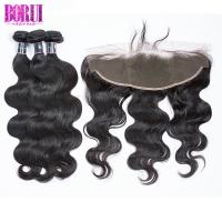 China 13*6 Unprocessed Human Hair , Body Wave Lace Frontal With Hair Bundles For Black Women for sale