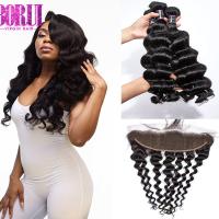 China Loose Wave Human Hair Lace Frontal Pre Plucked 100% Unprocessed Raw Virgin for sale