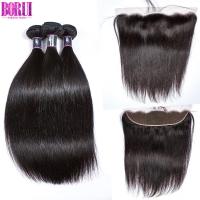 China Brazilian Untreated 12a Straight Human Hair , 13 * 6 Swiss Lace Frontal for sale