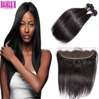China Malaysian Baby Hair Straight Wave Hair , Swiss Pre Plucked Lace Frontal Closure for sale
