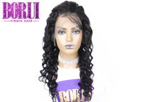 China Dyed Brazilian Human Hair Deep Wave Full Lace Wigs With Baby Hair Bleached for sale