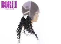 China Dyed Brazilian Human Hair Deep Wave Full Lace Wigs With Baby Hair Bleached for sale