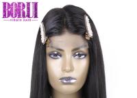 China Virgin Silk Straight Custom Lace Wigs Double Drawn Weft Any Colors Available for sale