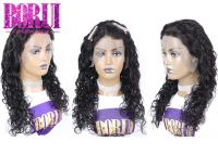 China Peruvian Natural Wave Lace Wig With Baby Hair Full Lace Curly Average Size for sale