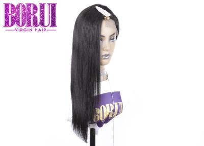 China Untreated Straight Virgin Human Hair Soft And Durable Swiss Lace Closure Wigs for sale