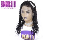 China Full Lace HD Deep Curly Wig Human Hair , Pre Pluked Brazilian Human Hair Wigs for sale