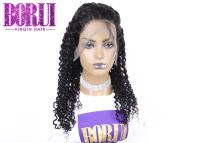 China Full Lace HD Deep Curly Wig Human Hair , Pre Pluked Brazilian Human Hair Wigs for sale