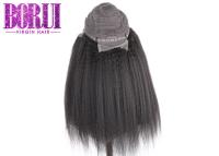 China Kinky Straight Human Frontal Wigs Glueless Swiss Lace Frontal Natural Colors for sale