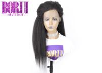 China Malaysian Preplucked Kinky Straight Lace Frontal , Virgin Long Lace Front Wigs Human Hair for sale