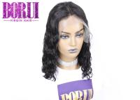 China 180 Density Human Hair Lace Front Wigs Pre Plucked Malaysian Water Wave Bob Wigs for sale