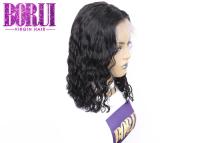 China Natural Hairline With Baby Hair Short Water Wave Bob , Human Front Lace Wigs for sale