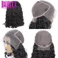 China Natural Hairline With Baby Hair Short Water Wave Bob , Human Front Lace Wigs for sale