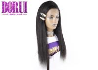 China Yaki Straight Full Lace Human Hair Wig Pre Plucked Hairline Glueless Brazilian Hair Wig for sale