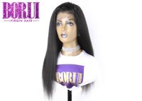 China Yaki Straight Full Lace Human Hair Wig Pre Plucked Hairline Glueless Brazilian Hair Wig for sale