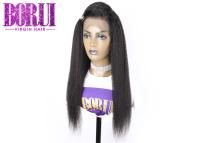 China Pre Plucked Yaki Straight Human Hair Wig Kinky Straight Glueless Full Lace Wig for sale