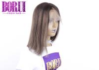 China Silky Straight Colored Bob Wigs Pre Plucked With Baby Hair Mixed 100% Brazilian Hair for sale