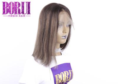 China Silky Straight Colored Bob Wigs Pre Plucked With Baby Hair Mixed 100% Brazilian Hair for sale