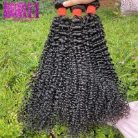 China Peruvian Virgin Jerry Curl Weave Human Hair Kinky Curly Natural Color Human Hair Weft for sale