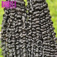 China Peruvian Virgin Jerry Curl Weave Human Hair Kinky Curly Natural Color Human Hair Weft for sale