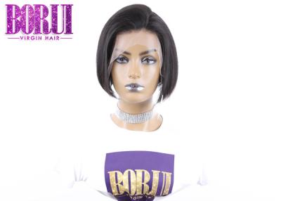 China Glueless Straight Human Hair Lace Front Wigs 13*6 Pixie Wig Natural Color for sale