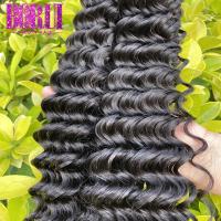 China Virgin Raw Brazilian Deep Wave Bundle Deals With Closure Double Drawn Cuticle Aligned Hair for sale