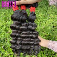 China Natural Wave Virgin Peruvian Human Hair 1/3/4 Hair Peruvian Natural Color Hair Weft for sale