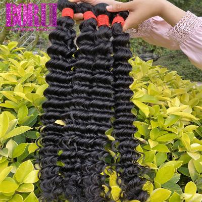 China 10A Virgin Peruvian Human Hair Deep For Women Soft Smooth Bleached Knots Full Lace Wig for sale