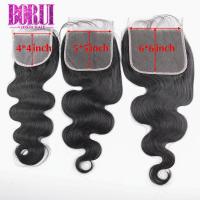 China Indian Human Hair Lace Closure 4x4 5x5 6x6 Transparent Lace No Shedding No Tangle for sale