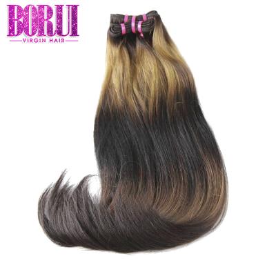 China Unprocessed Super Double Drawn Hair Bundles , Double Drawn Virgin Hair Funmi 5 Tone Bone for sale