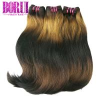 China Unprocessed Super Double Drawn Hair Bundles , Double Drawn Virgin Hair Funmi 5 Tone Bone for sale
