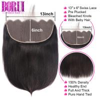 China Pre Plucked 13x6 Virgin Human Hair , Transparent  Lace Frontal With Baby Hair for sale