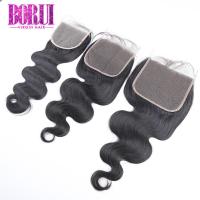 China Body Wave Raw Virgin Human Hair Transparent Lace Closure Natural Color Free Part for sale