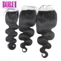 China Body Wave Raw Virgin Human Hair Transparent Lace Closure Natural Color Free Part for sale
