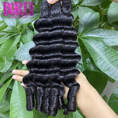 China Egg Natural Curly Hair Extensions , Double Drawn Hair Weft Funmi Natural Color for sale
