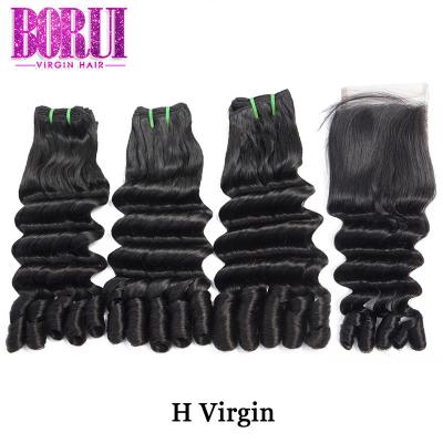 China Peruvian Egg Curl Double Drawn Human Hair For Black Women 8