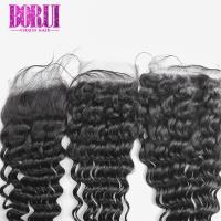 China 5*5 6*6 Human Hair Lace Closure Unprocessed Brazilian Deep Wave Soft Smooth for sale