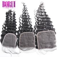 China 5*5 6*6 Human Hair Lace Closure Unprocessed Brazilian Deep Wave Soft Smooth for sale