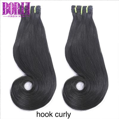 China Soft  Funmi Bone Double Drawn Human Hair Hook Curly Dyed Bleach No Tangling for sale